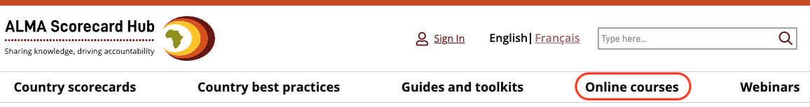 Online courses guide - ALMA Scorecard Hub