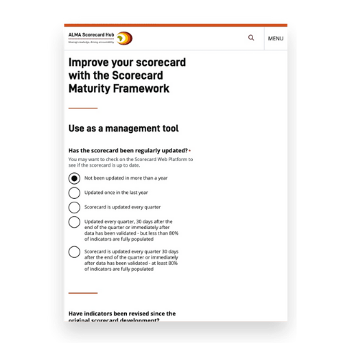 Scorecard Maturity self-assessment tool - ALMA Scorecard Hub